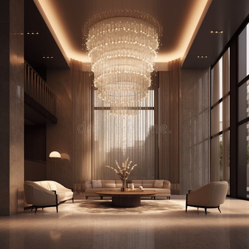 Hotel Lobby with Shiny Marble Floor and Elevator 1695526173724 1 Stock ...