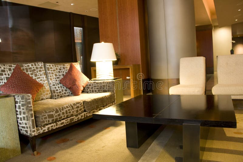 Modern Luxury Cozy Hotel Lobby Stock Image - Image of travel, lamp ...