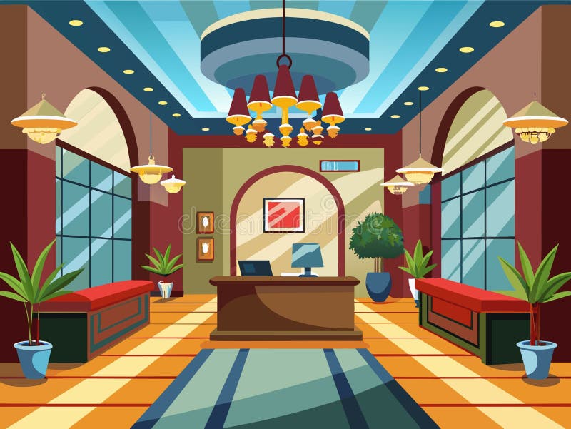 Modern luxury hotel room stock illustration. Illustration of office ...