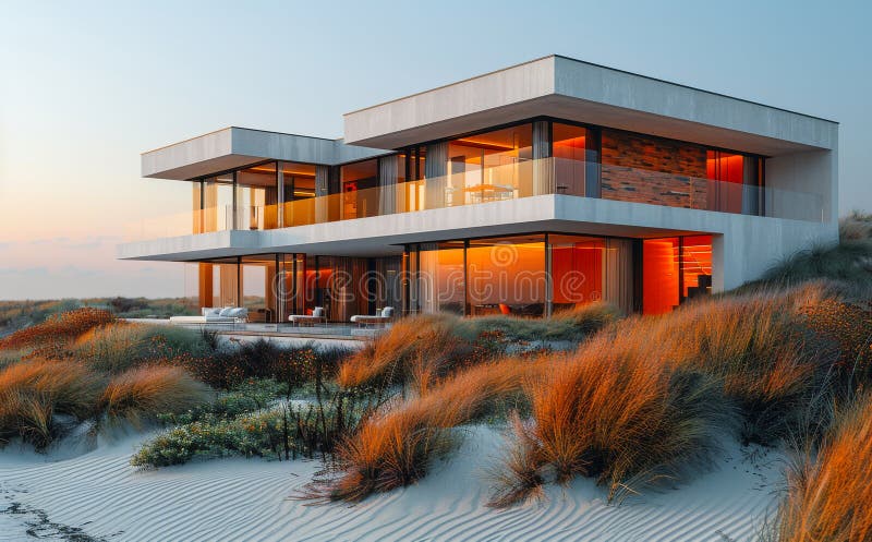 Modern Luxury House on the Beach Stock Photo - Image of outdoors ...