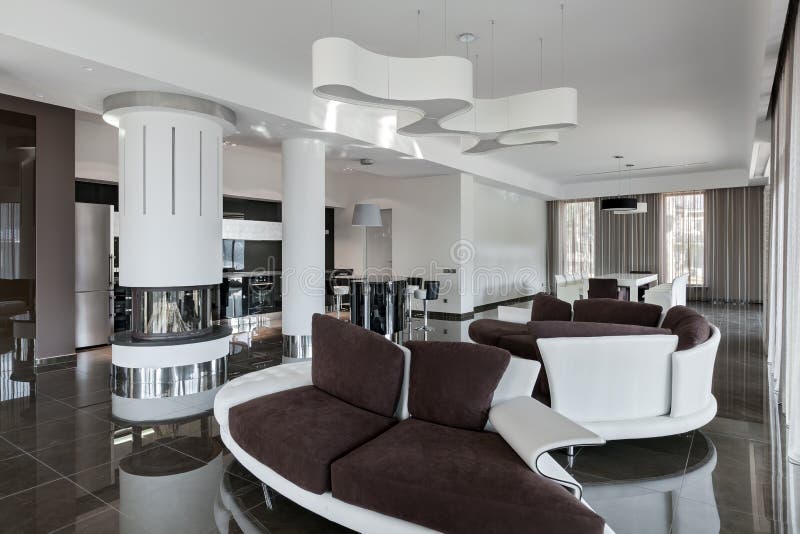 Modern Luxury Interior in Daylight Stock Image - Image of aluminium ...