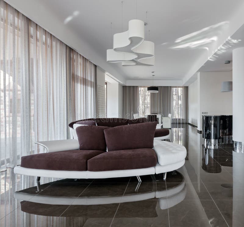 Modern Luxury Interior in Daylight Stock Photo - Image of design ...