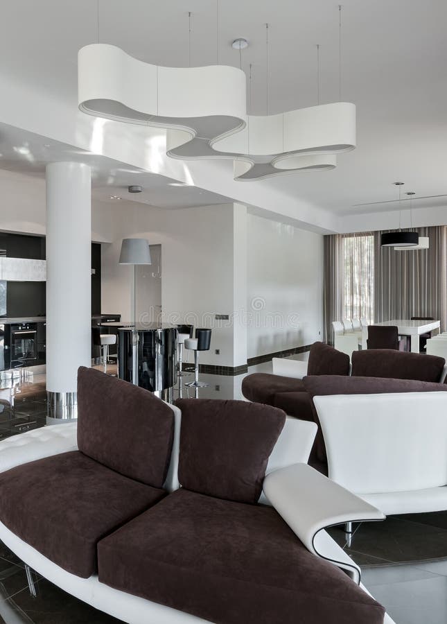 Modern Luxury Interior in Daylight Stock Image - Image of reflections ...