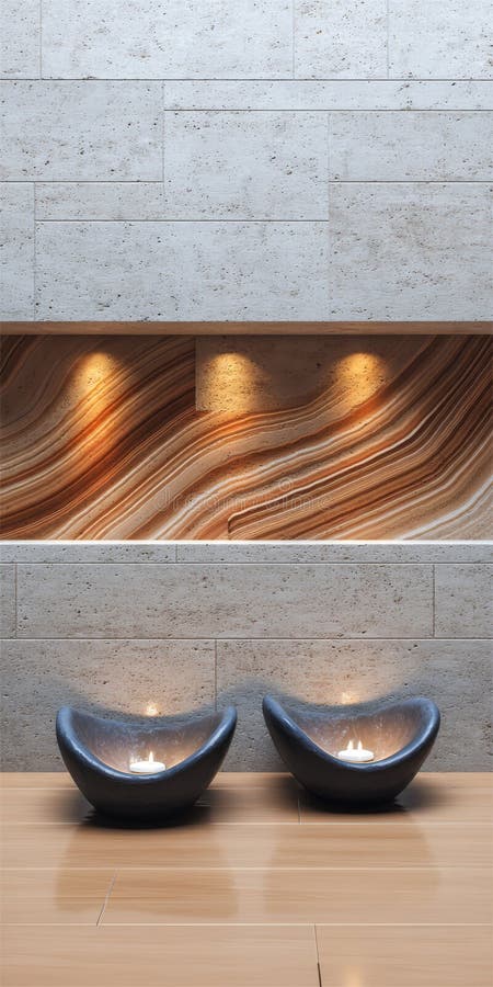 Modern Luxury Interior Featuring Elegant Seating and Unique Wall Design ...