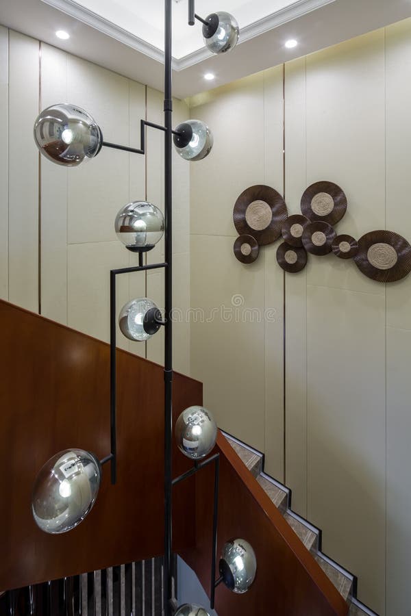 Modern Luxury Interior Home Design Villa Stairs Stock Image - Image of ...
