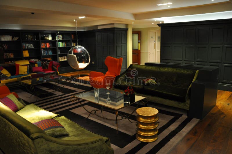 Modern Luxury Interior Club Lounge Stock Image - Image of contemporary ...