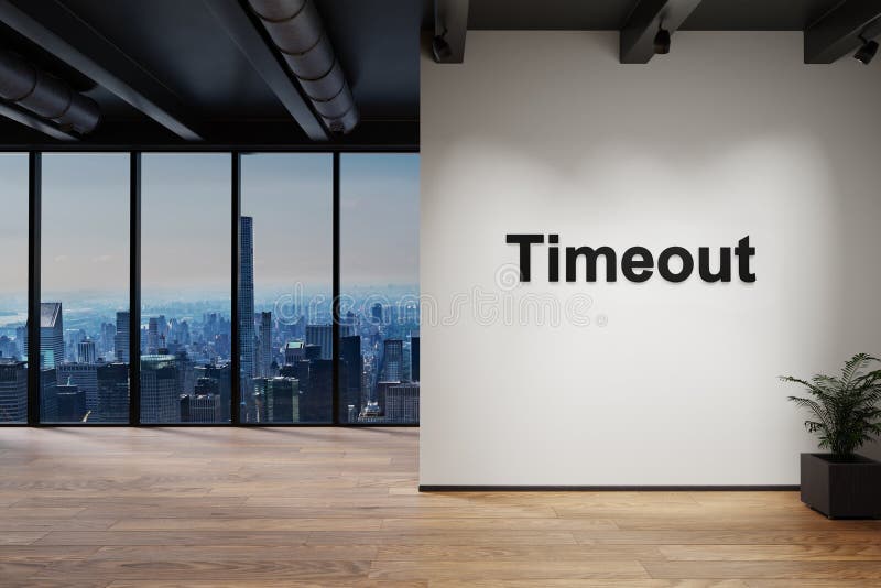 Modern Luxury Loft with Skyline View and Wall with Timeout Lettering ...
