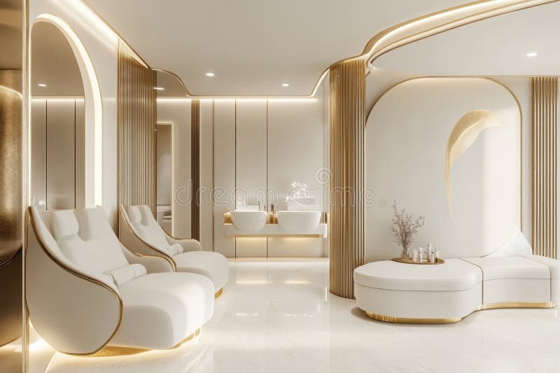 Modern Luxury Lounge with Elegant Design and Soft Lighting in a ...