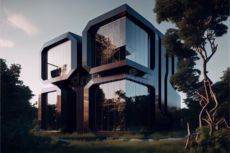 Modern luxury building. stock illustration. Illustration of ...