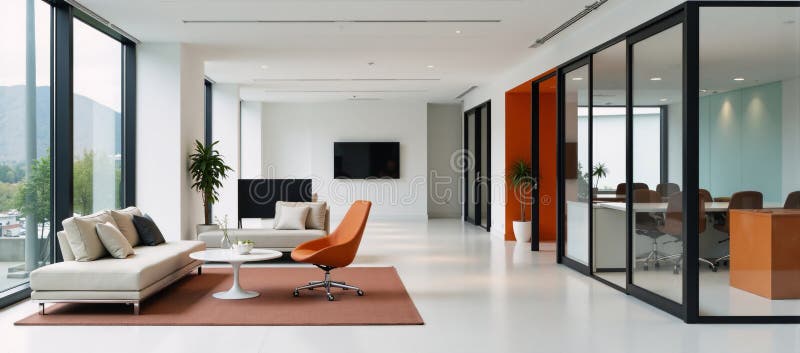 Modern Luxury Office Interior Design Featuring an Openspace Office ...