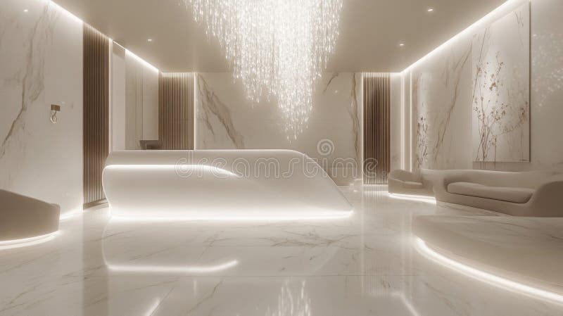Modern Luxury Reception Area Interior Design Stock Illustration ...