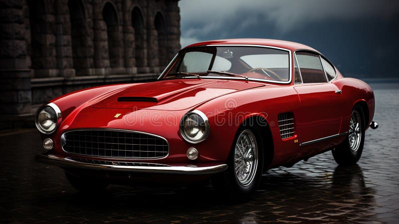 Modern Luxury Red Color Super Car on Black Background Stock ...