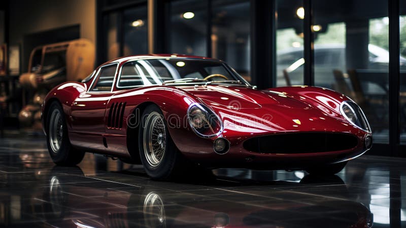 Modern Luxury Red Color Super Car on Black Background Stock ...