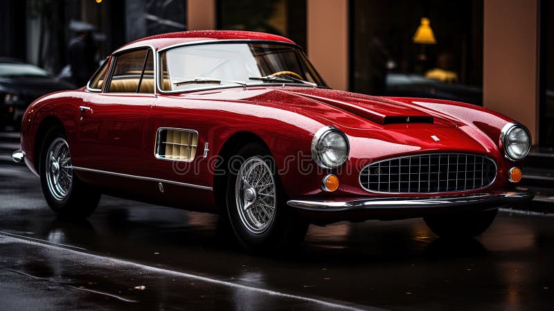 Modern Luxury Red Color Super Car on Black Background Stock ...