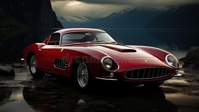 Modern Luxury Red Color Super Car on Black Background Stock ...