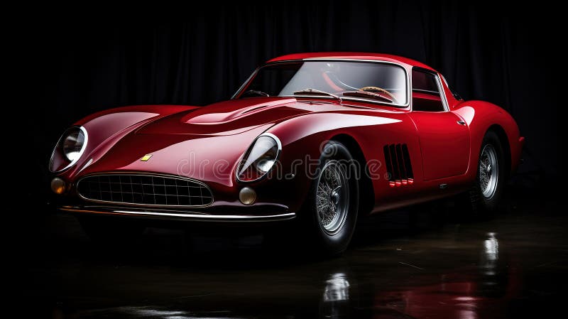 Modern Luxury Red Color Super Car on Black Background Stock ...