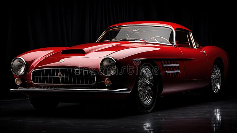 Modern Luxury Red Color Super Car on Black Background Stock ...