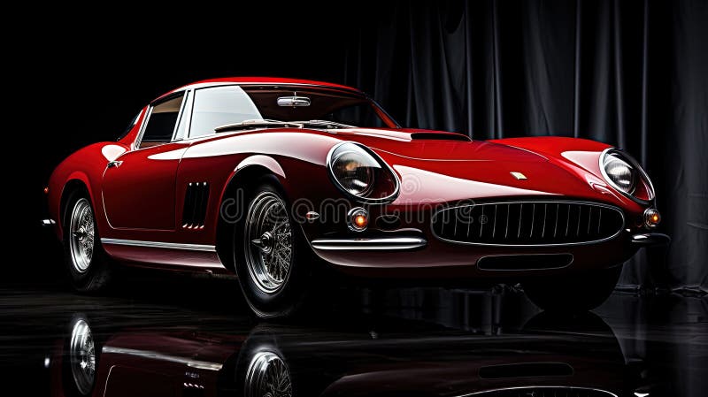 Modern Luxury Red Color Super Car on Black Background Stock ...