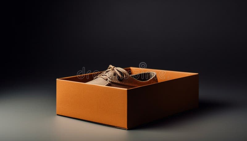 Modern Luxury Shoe Box with Shiny Leather Pair Inside Generated by AI ...