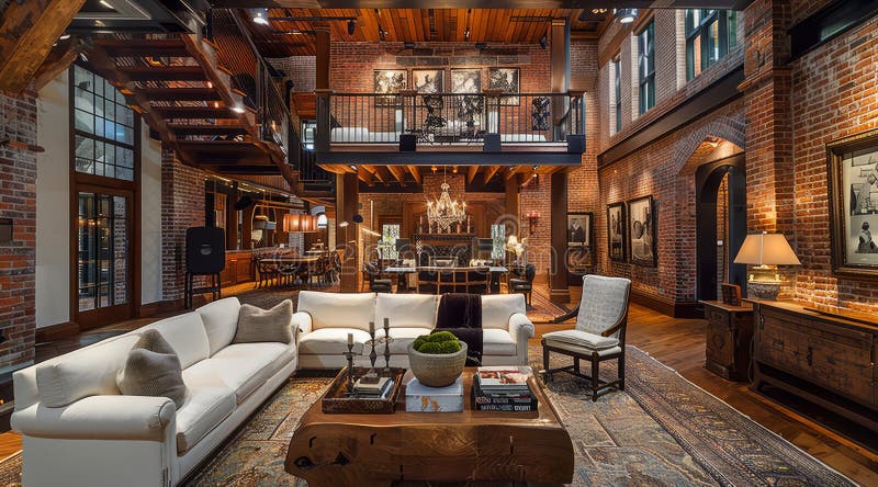 Modern Luxury Spacious Living Room in a Private House Stock ...