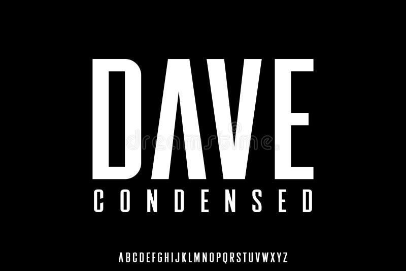 Modern Luxury Tall Condensed Alphabet Display Font Vector Illustration ...