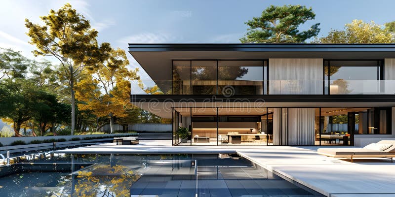 Modern Luxury Villa Exterior in Minimal Style Background - Ai Generated ...