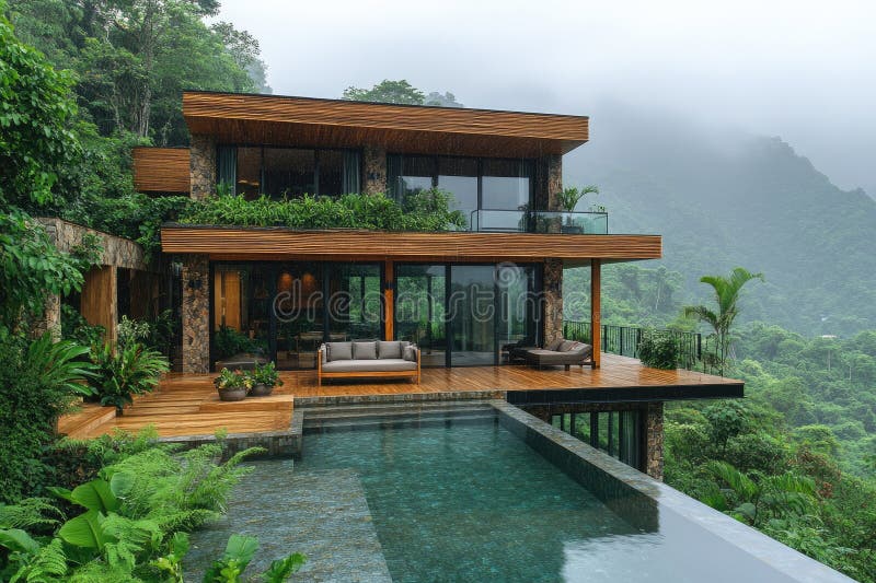 Modern Luxury Villa Overlooking Tropical Rainforest with Infinity Pool ...