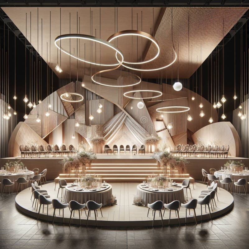 Modern Luxury Wedding Stage and Seating Stock Illustration ...