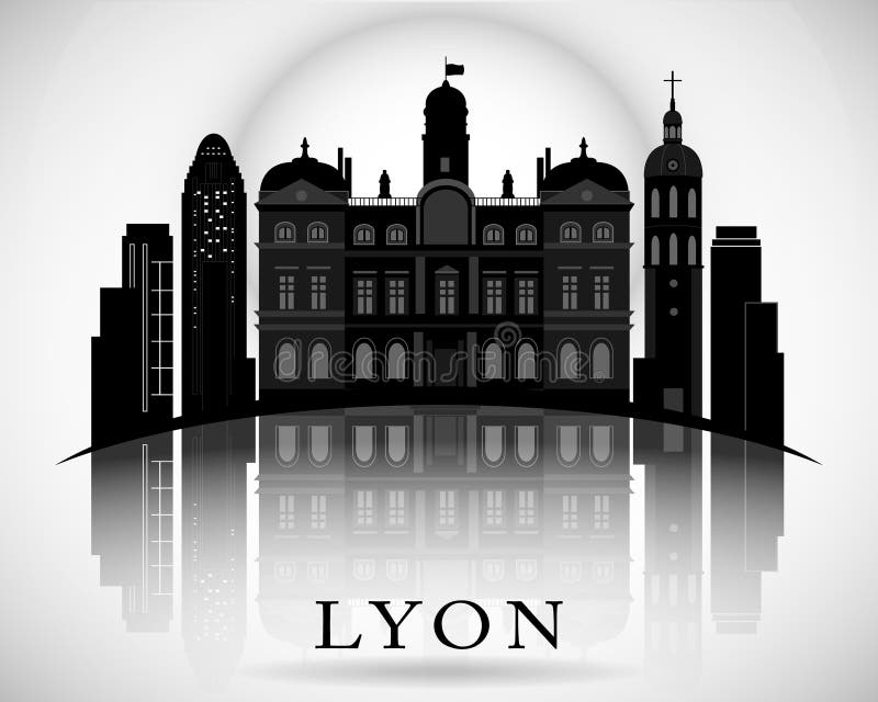 Modern Lyon City Skyline Design. France Stock Vector - Illustration of ...