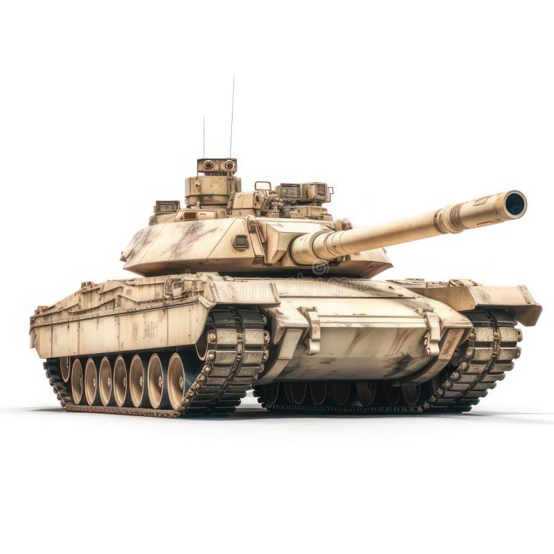 Modern M1 Abrams Tank Isolated on White Created with Generative AI ...