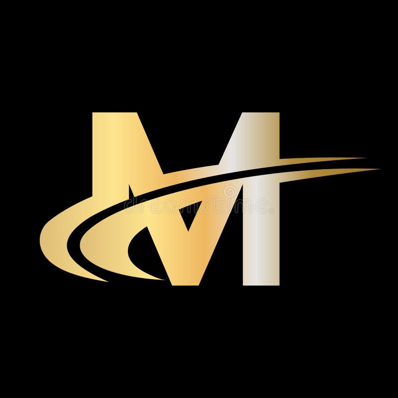 Modern M Letter Initial Luxurious Logo Template. M Logo Golden Concept ...