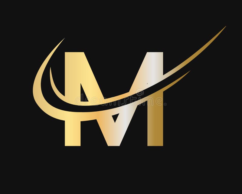 Modern M Letter Initial Luxurious Logo Template. M Logo Golden Concept ...
