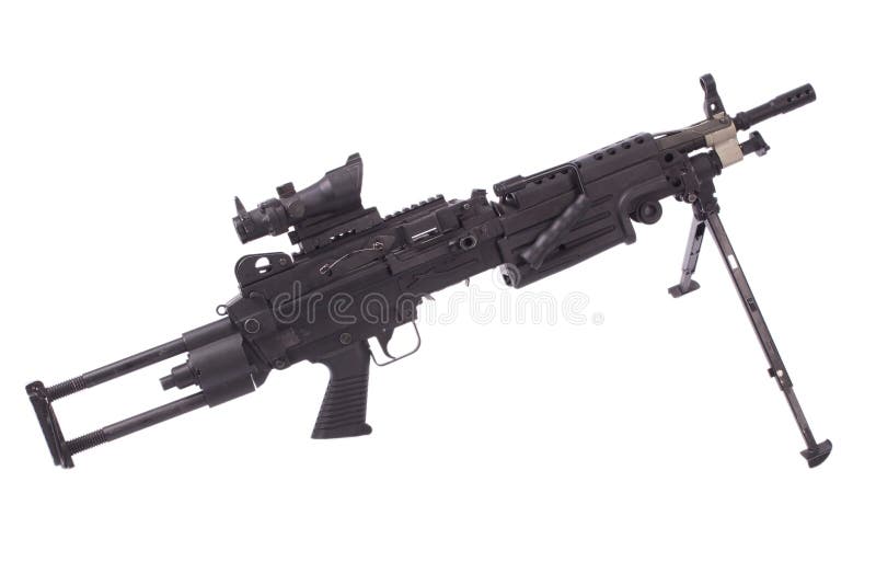 Modern M249 Ons Legermachinegeweer Stock Foto - Image of slaan, machine ...