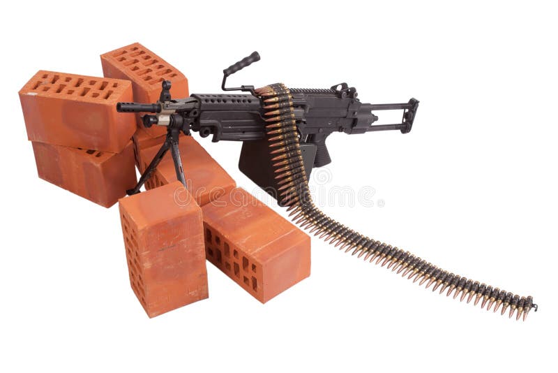 Modern M249 Us Army Machine Gun Stock Image - Image of strike, swat ...