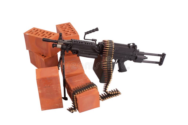 Machine gun on position stock photo. Image of military - 282240376