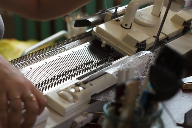 Modern Machine for Knitting on Weaving Mill Stock Image - Image of ...