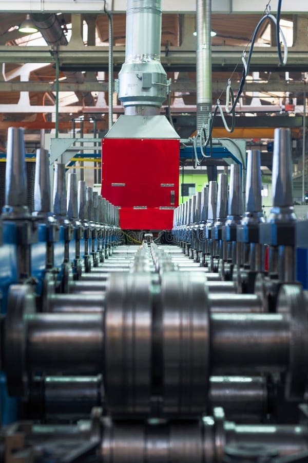 Modern Machine for the Manufacture of Metal Profiles. Stock Image ...