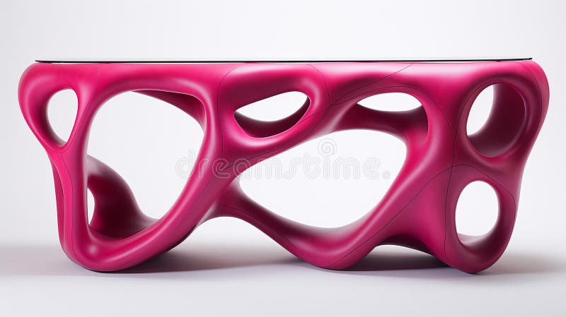 Modern Magenta Fabric Console Table on White Surface Photo Stock ...