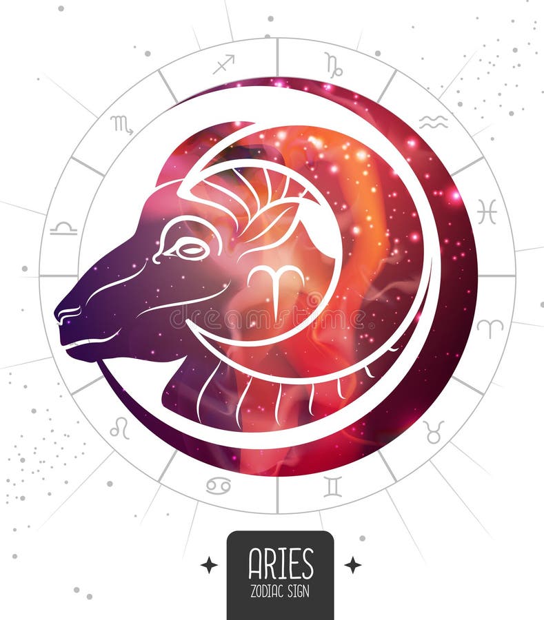 Modern Magic Witchcraft Card with Astrology Aries Zodiac Sign. Aries ...