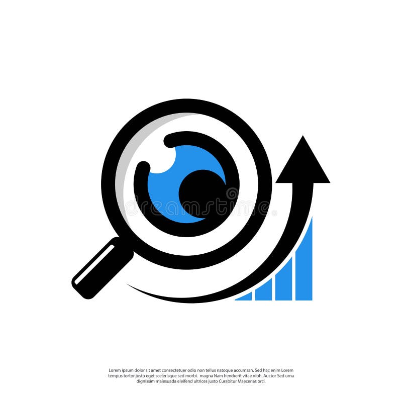Modern Magnifying Glass Vector Logo Stock Vector - Illustration of blue ...