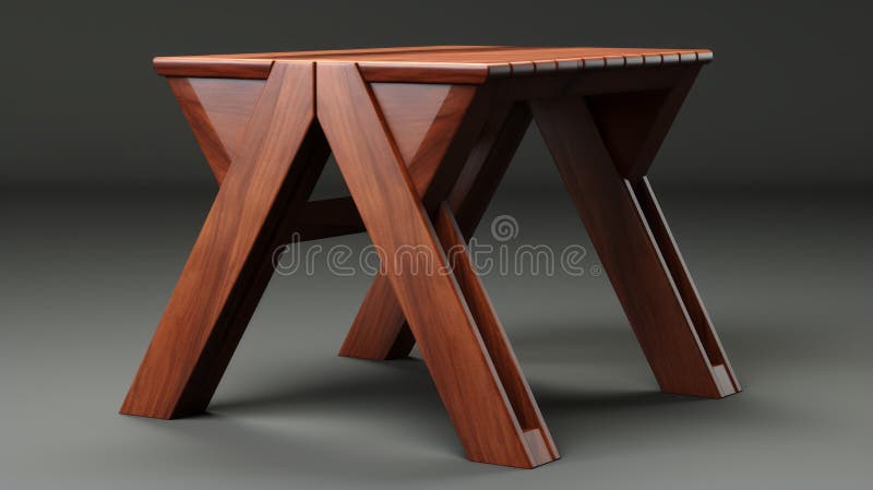 Modern Mahogany End Table with Unique Leg Design Stock Illustration ...