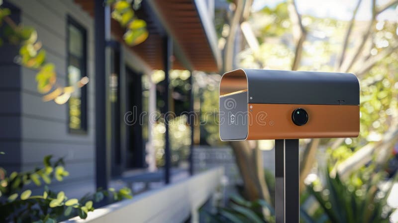 Modern Mailbox on Residential Property Stock Photo - Image of service ...