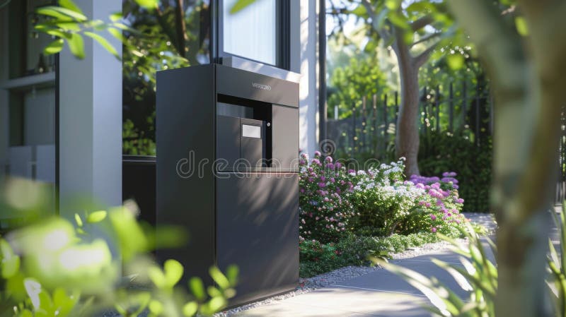 Modern Mailbox in Front of House Stock Image - Image of suburb, mailbox ...