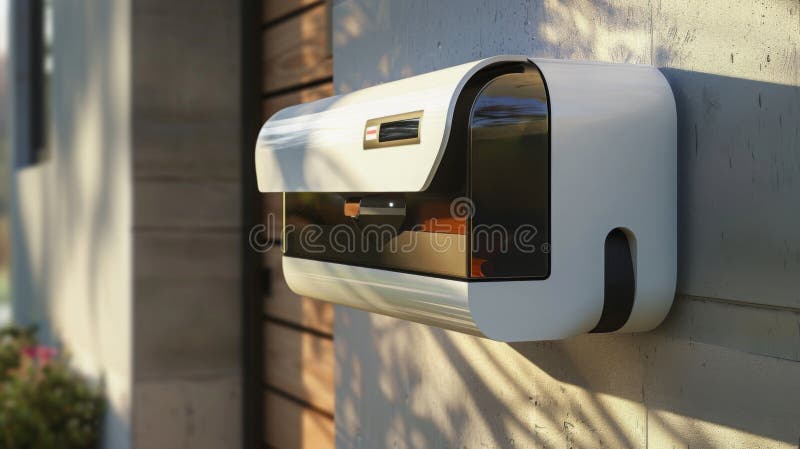 Modern Mailbox Mounted on Wall Stock Photo - Image of house, slot ...
