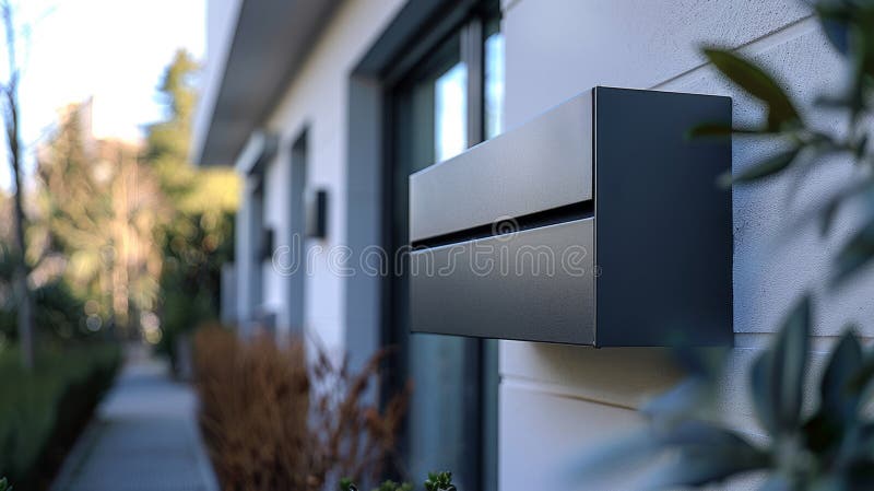 Modern Mailbox on a Residential House Exterior Wall. Stock Image - Image of contemporary ...