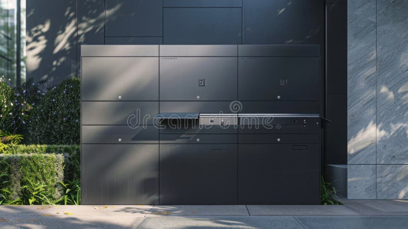 Modern Mailboxes in Urban Setting Stock Photo - Image of modern ...