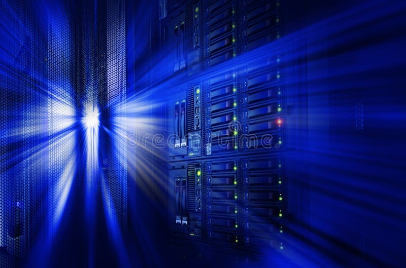 Modern Mainframe Disk Storage in the Data Center Motion Blur Stock ...