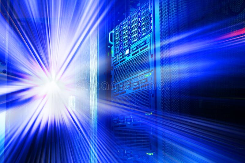 Modern Mainframe Disk Storage in the Data Center Motion Blur Tone Stock ...