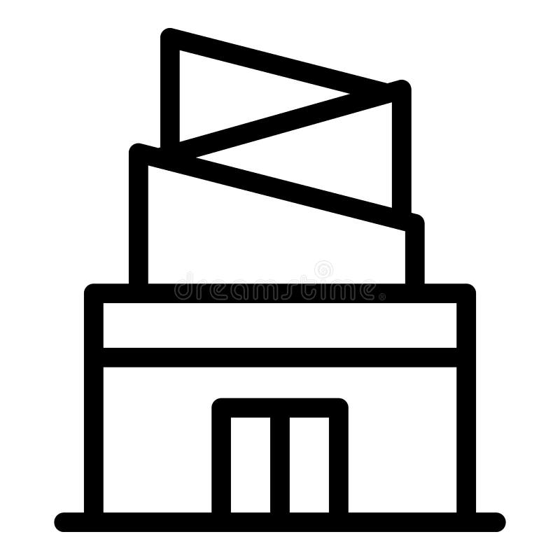 Modern Mall Icon, Outline Style Stock Vector - Illustration of facade ...