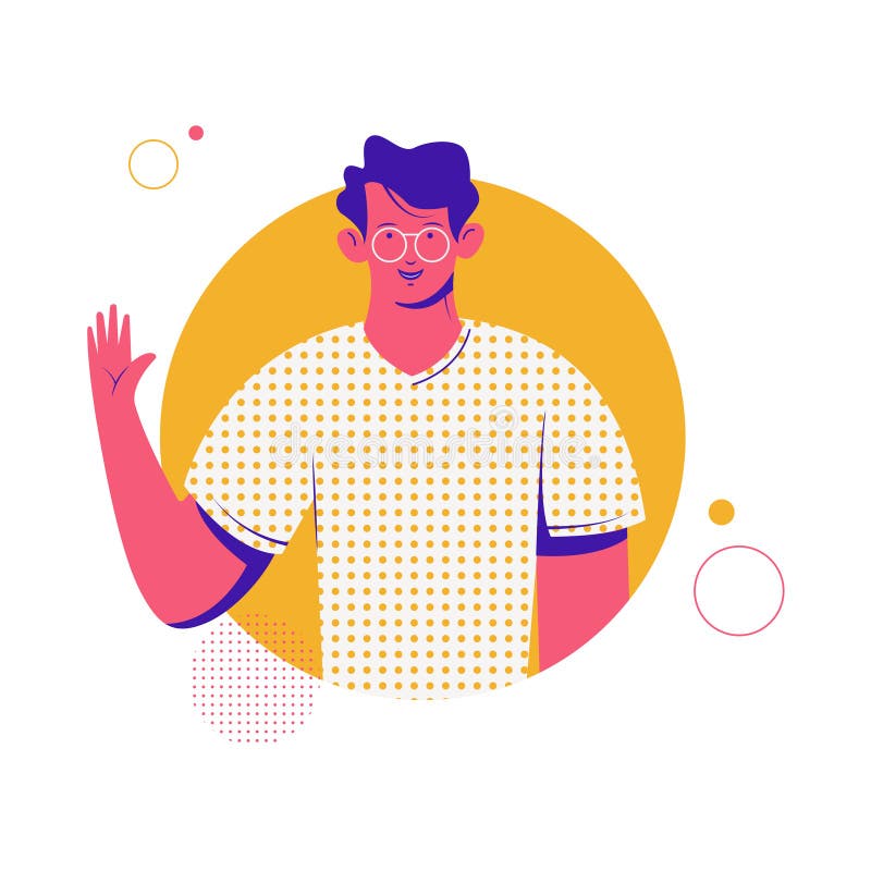 Modern Man Character. Cartoon Character. Friendly Man. Vector Isolated ...